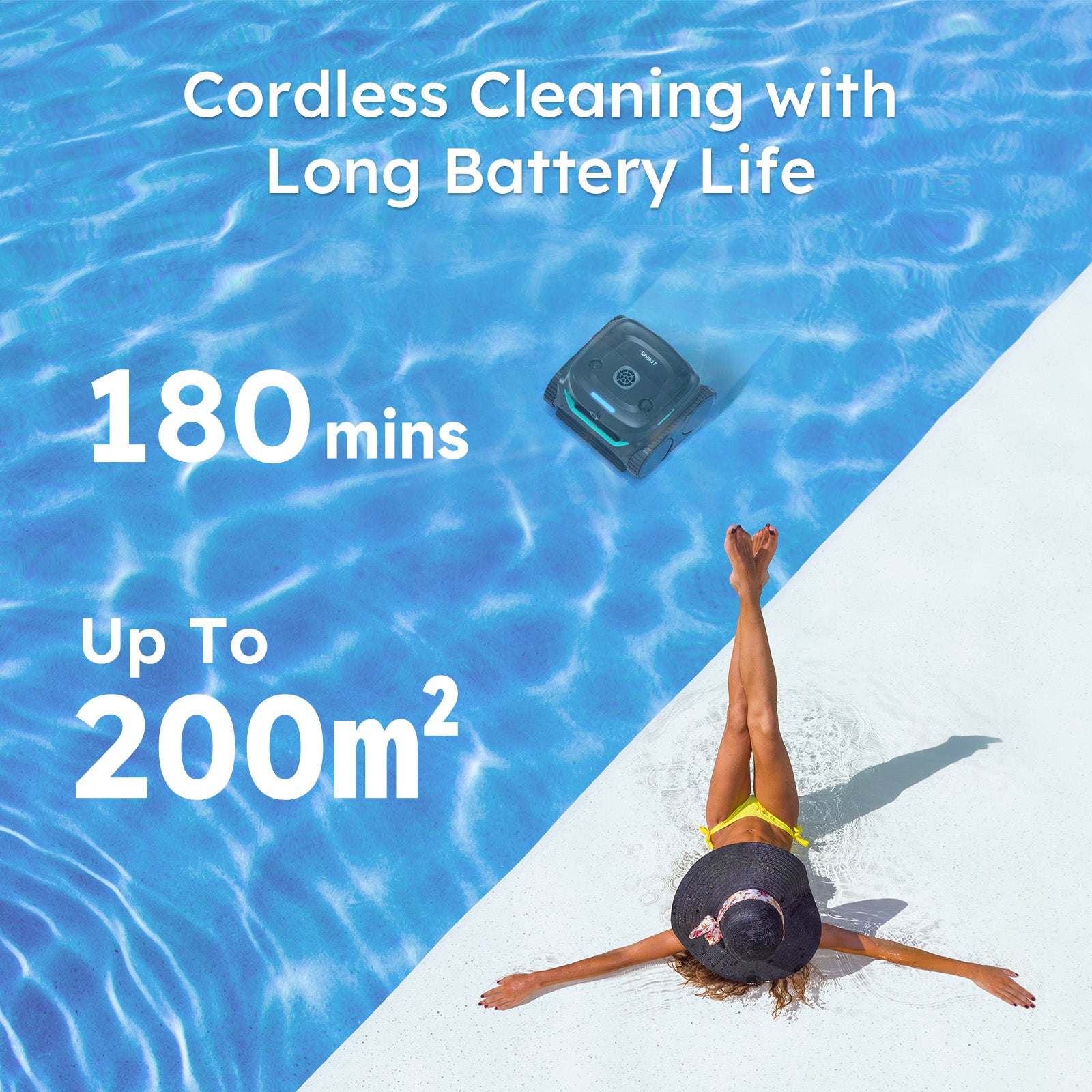 WYBOT C2 Vision Robotic Pool Cleaner Vacuum with AI Vision & Smart APP ...